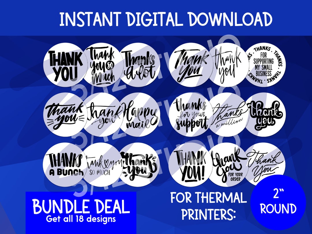 Thank You Bundle 2 PNG Thermal Printer | Packaging Labels | Download ...