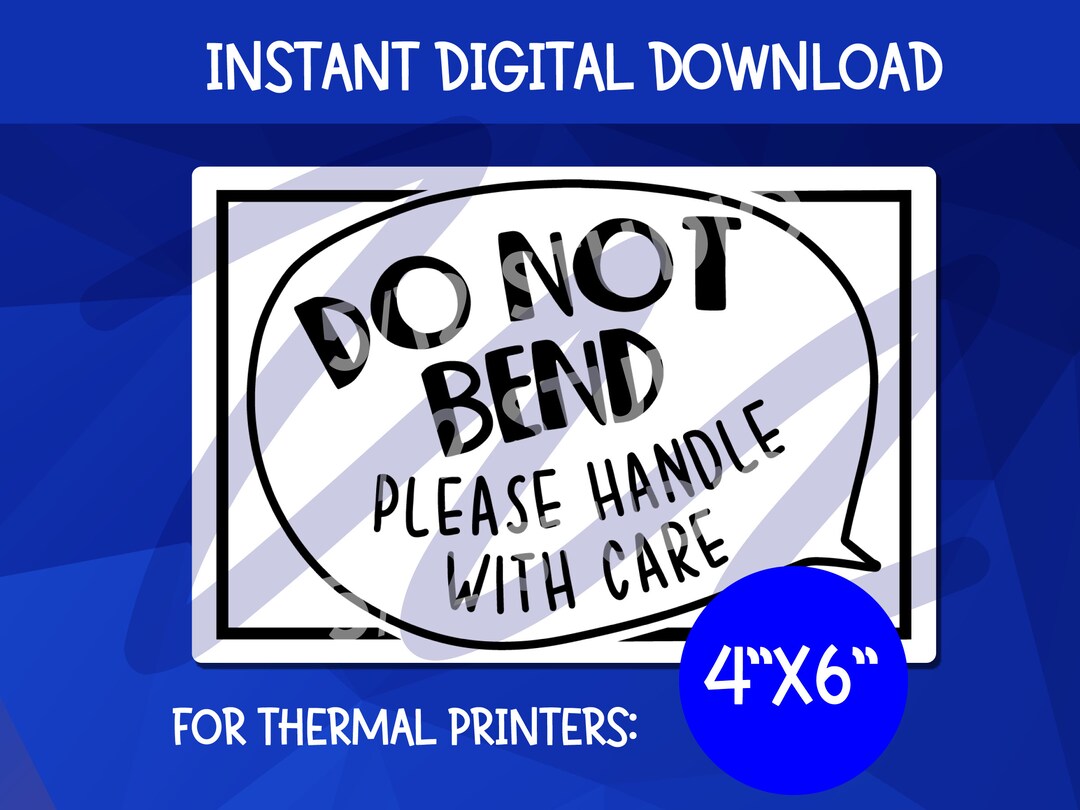 Do Not Bend #2 PNG Download for Thermal Printer | Label for Packaging ...