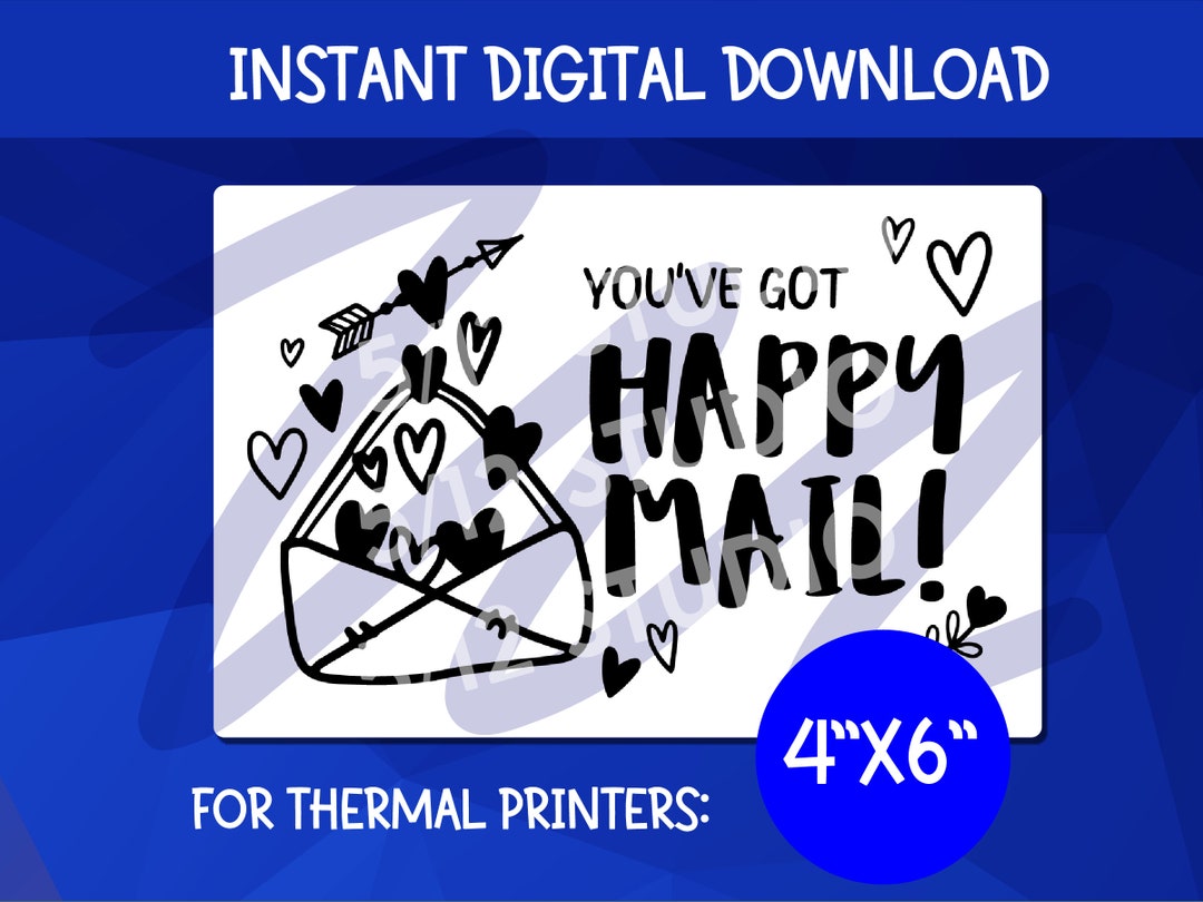 Valentine's Day Happy Mail PNG Download Thermal Printer | Sticker ...