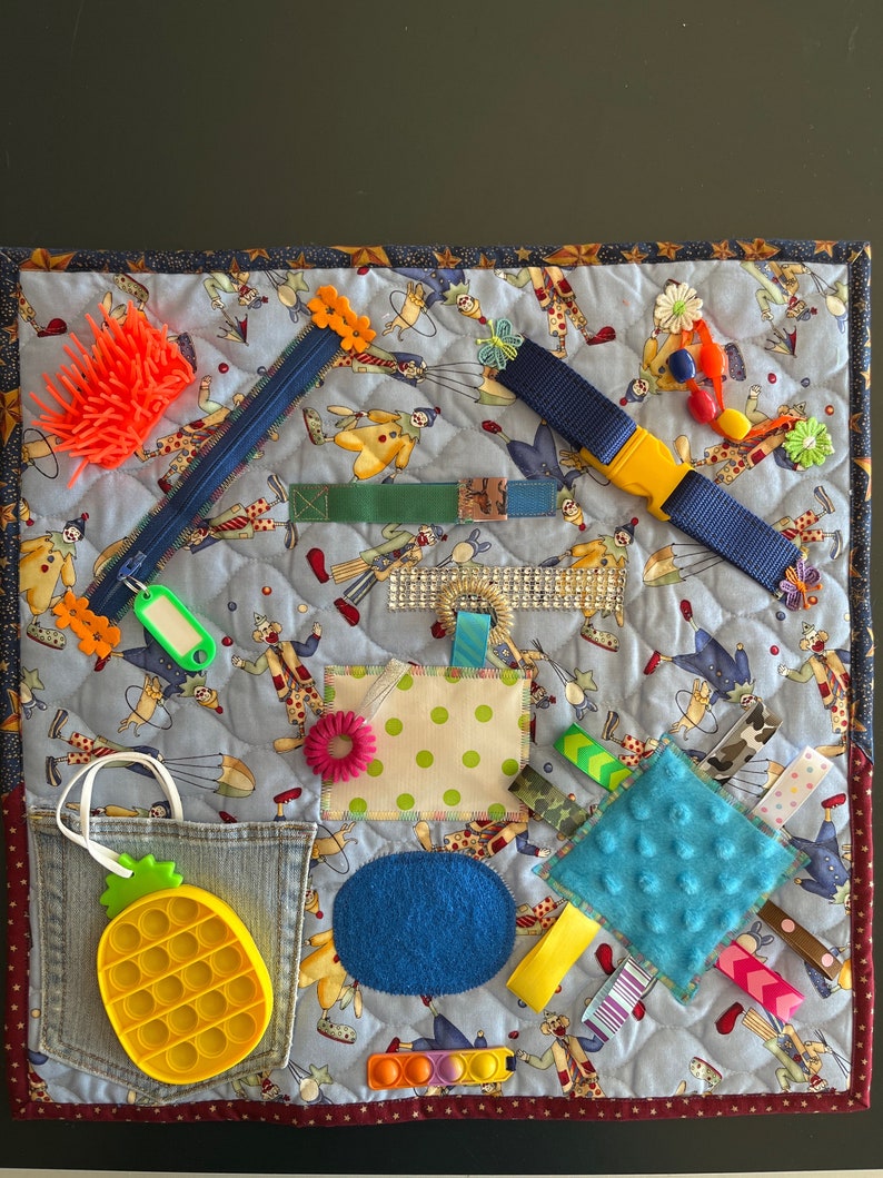Jumbo Circus Fidget Quilt, Sensory, Activity Quilt, Alzheimer's, Stroke ...