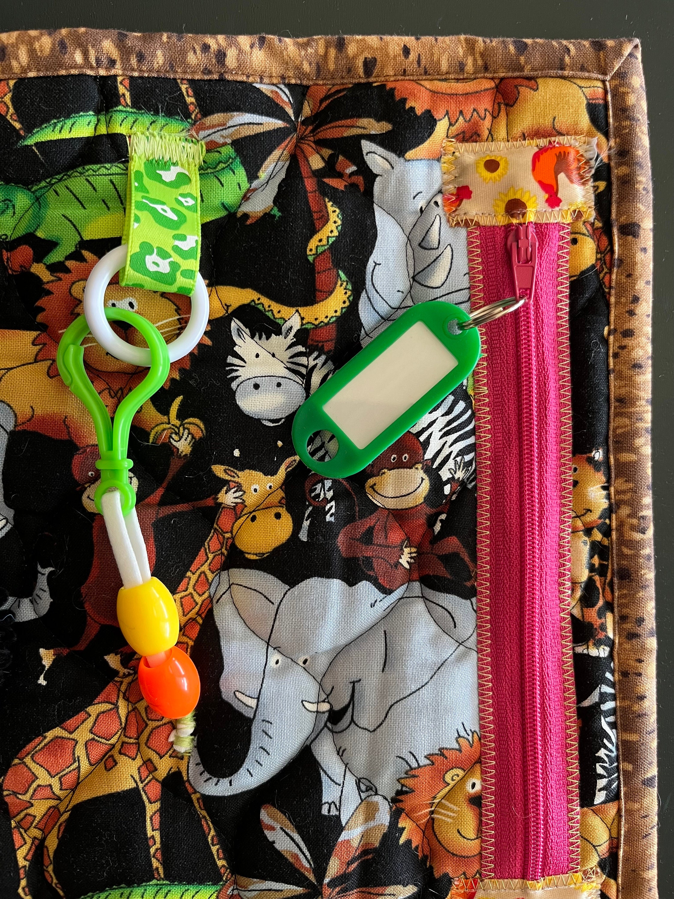 Jumbo Safari Fidget Quilt, Sensory, Activity Quilt, Alzheimer's, Stroke ...