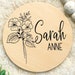 Baby Name Announcement Sign, Birth Flower Sign, Birth Month Flower Sign ...