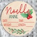Christmas Baby Name Announcement, Wood Birth Stat Sign, Baby Photo Prop ...