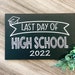 Last Day of High School Sign, Graduation Chalkboard Sign, Graduation ...