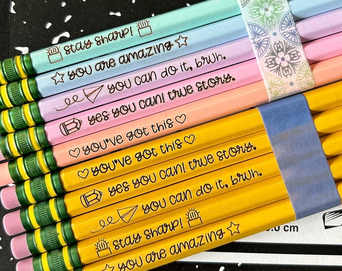 Personalized Pencils, Affirmations Pencils Set, Ticonderoga Pencils ...
