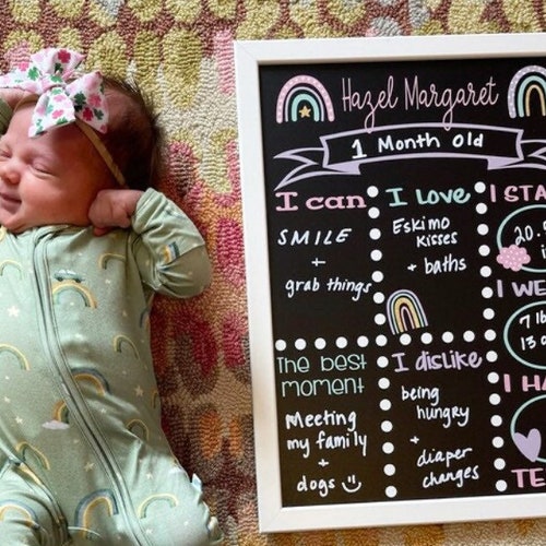 17x23 Reusable Monthly Baby Milestone Chalkboard/photo - Etsy