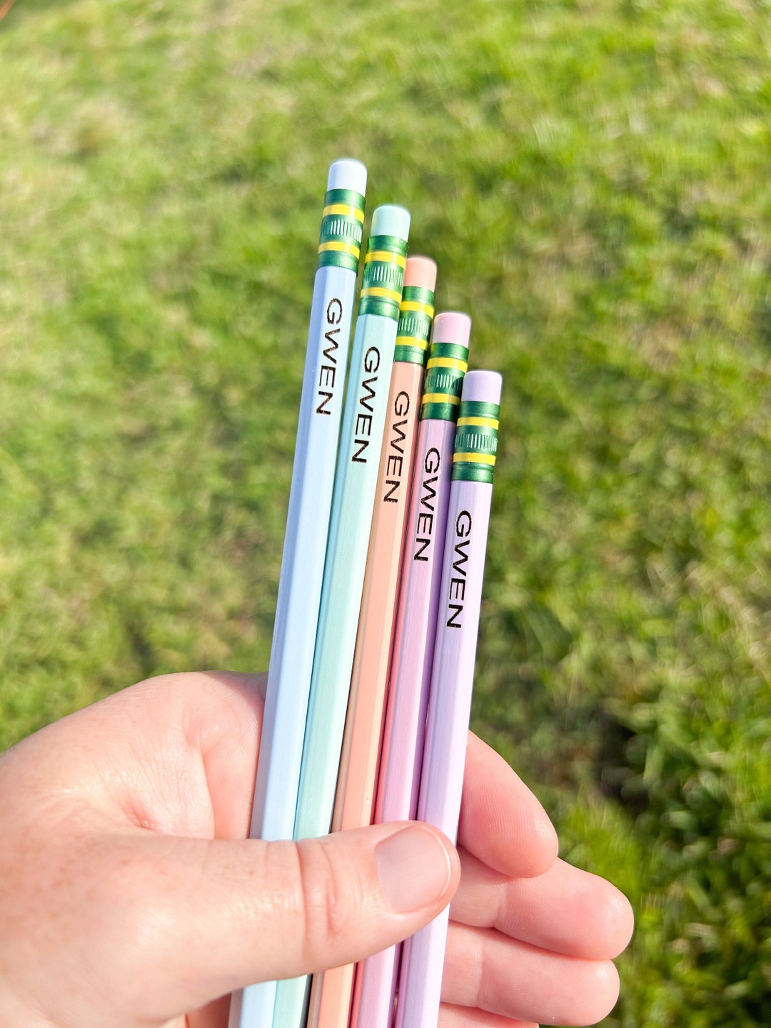 Personalized Pencils, Pastel Engraved Pencils, Custom Pencils, Engraved ...