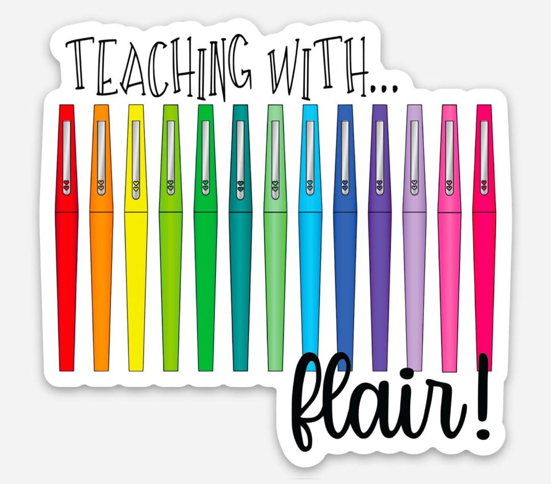 Teaching With Flair Sticker, Teacher Decal, Teacher Sticker, Teacher ...