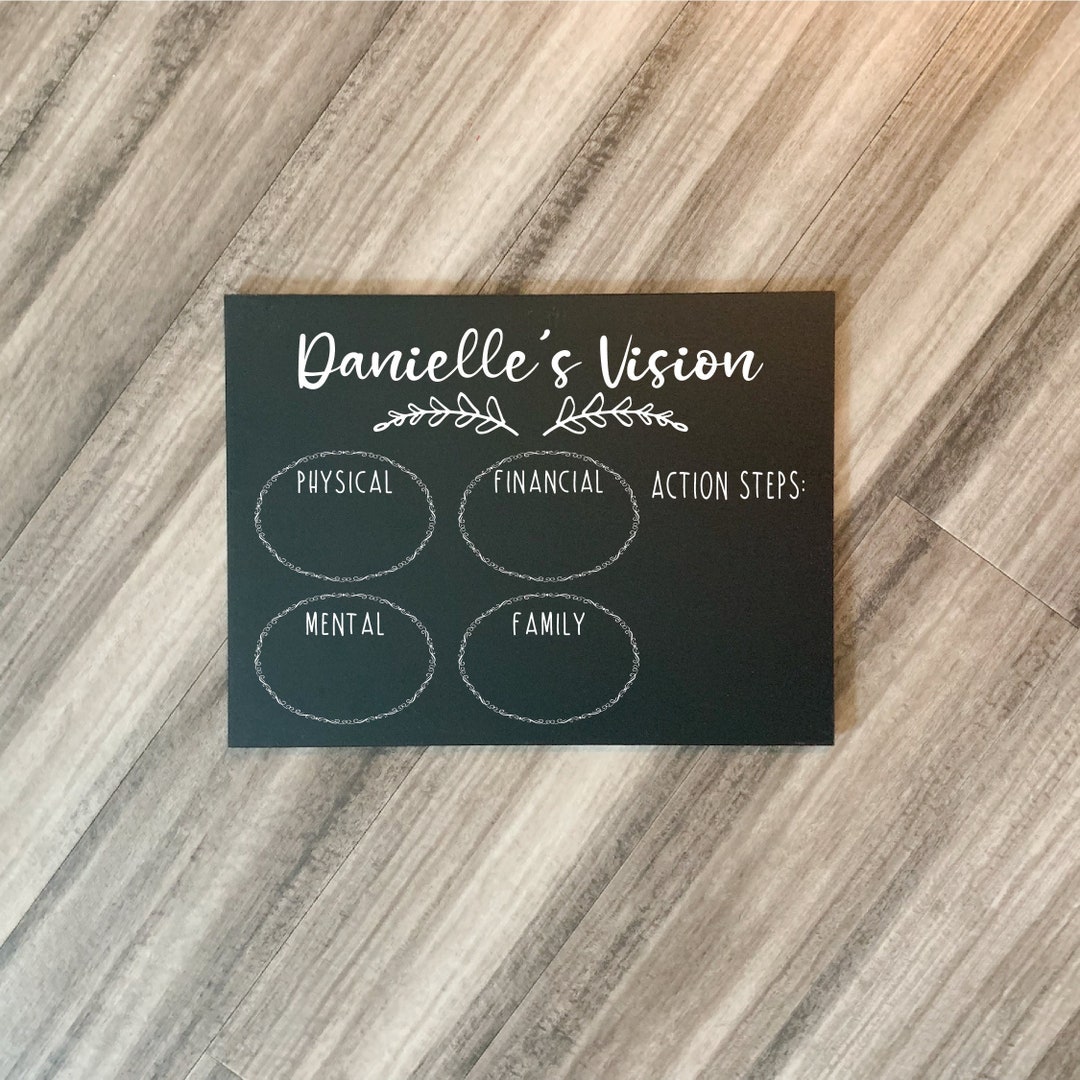 Personalized Vision Board, Goal Setting Chalkboard, Reusable Vision ...