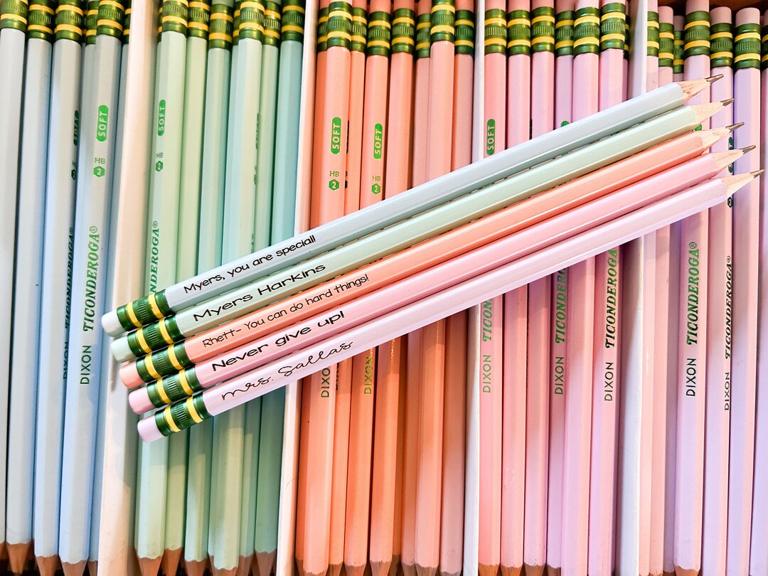 Affirmations Pencils, Pastel Engraved Pencils, Custom Pencils, Engraved ...