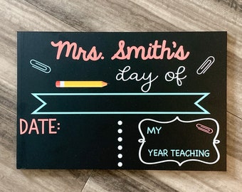 First Day Teacher Sign | Teacher First Day of School Sign | Back to ...