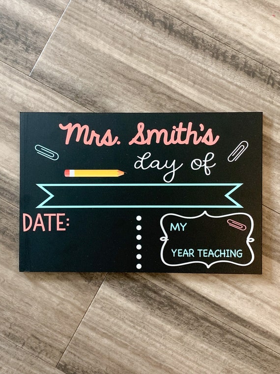 Teacher First Day of School Sign Teacher Chalkboard Door Sign | Etsy