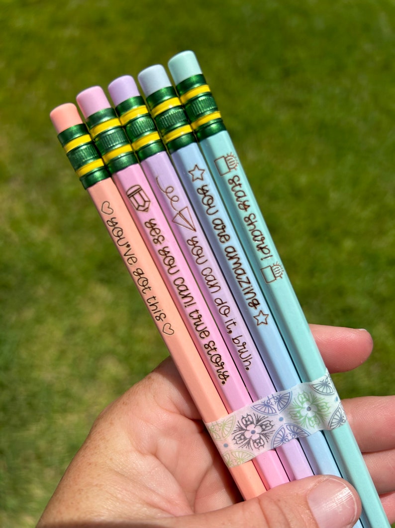 Motivational Pencils, Positivity Pencils, Engraved Pencils, Back to ...