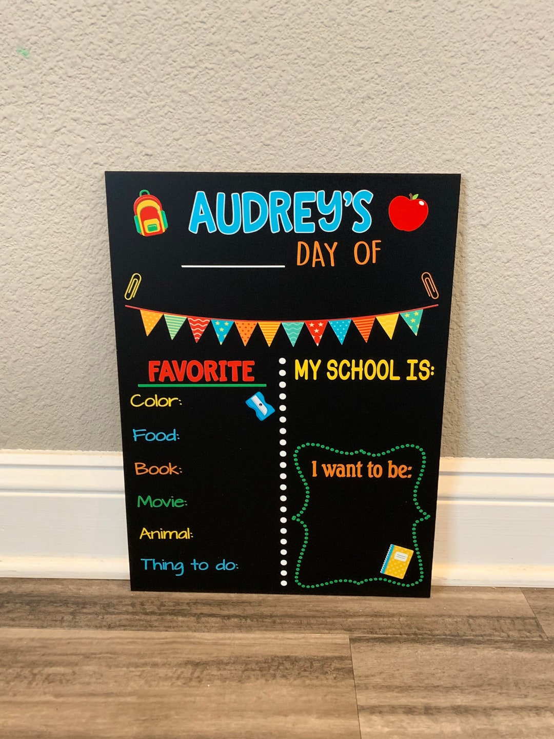 Back to School Chalkboard Sign, Milestone and Favorites Chalk Board ...