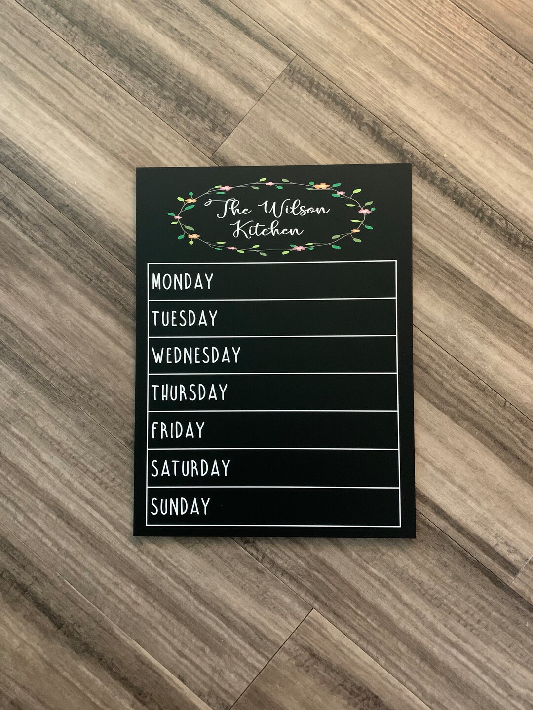 Personalized Chalkboard Menu, Weekly Menu Board, Weekly Menu Chalkboard ...