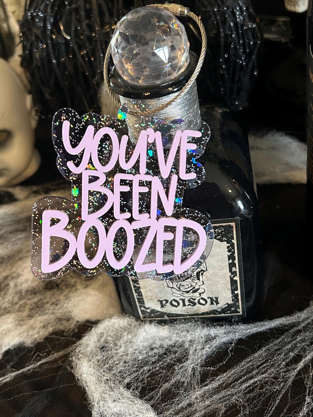 You've Been Boozed Tag: Halloween Boo Basket Acrylic Tag - Etsy