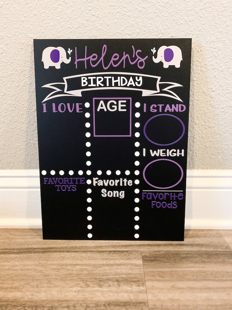 CUSTOM THEME Milestone Chalkboard Printed Baby Stat Board - Etsy
