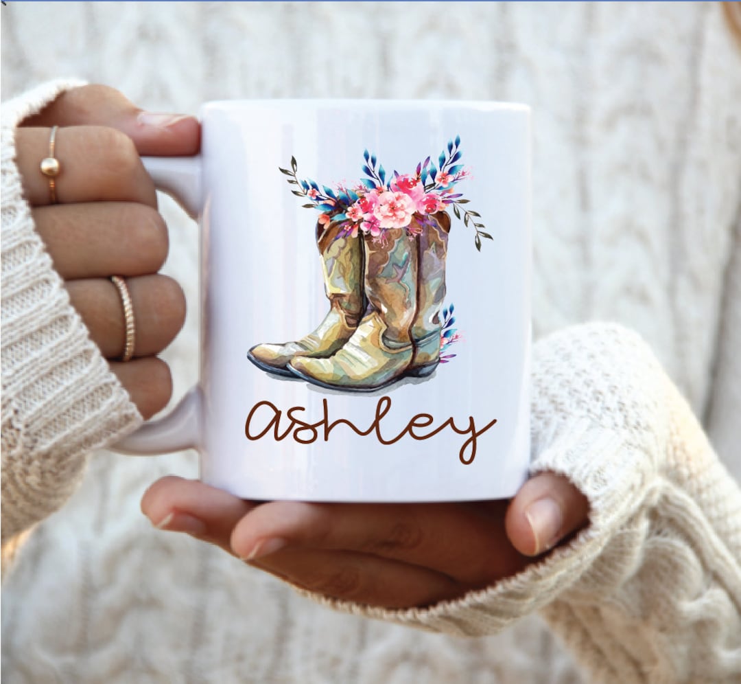 Cowgirl Boot Mug Personalized, Cowgirl Boots, Cowgirl Mug, Gift for ...