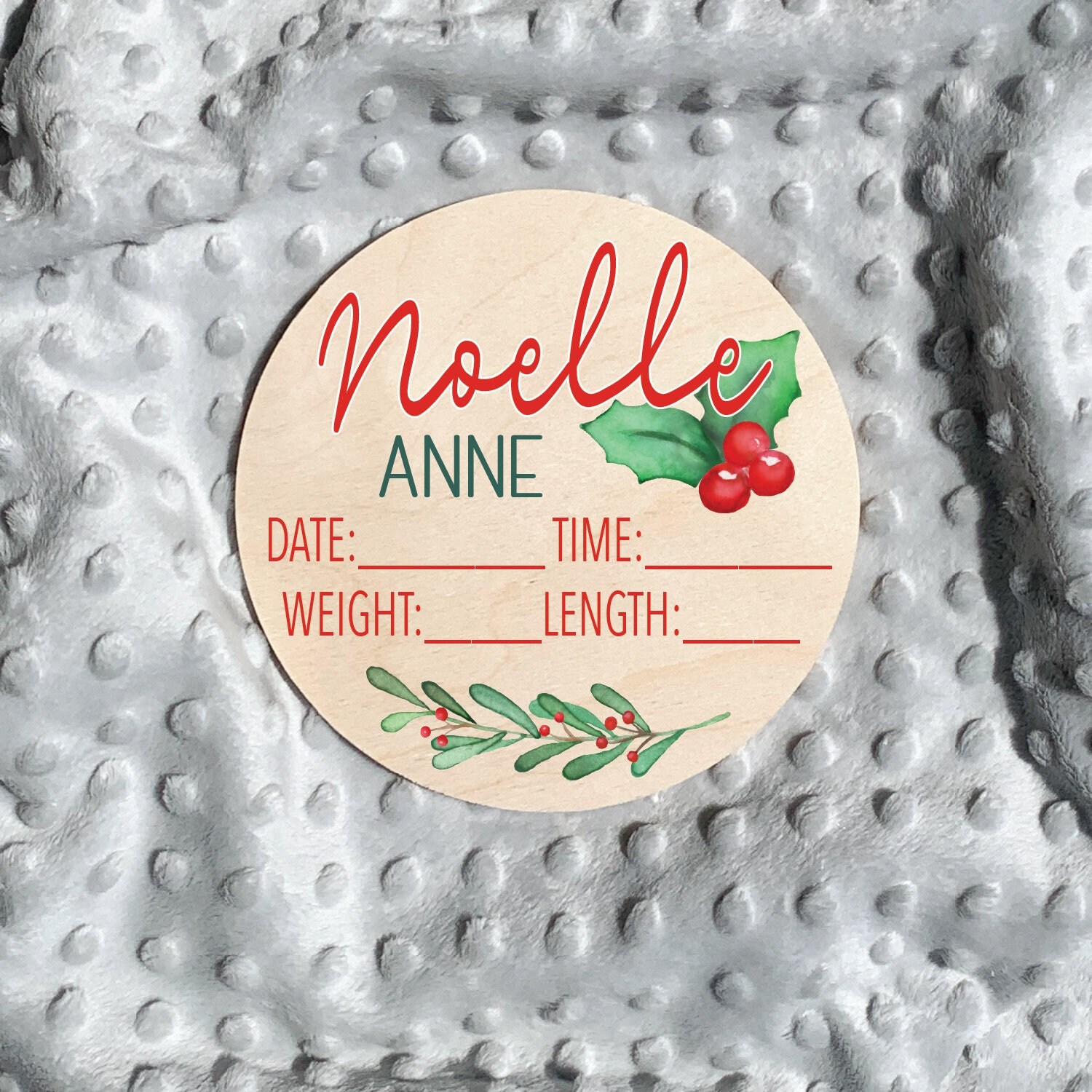 Christmas Baby Name Announcement, Wood Birth Stat Sign, Baby Photo Prop ...