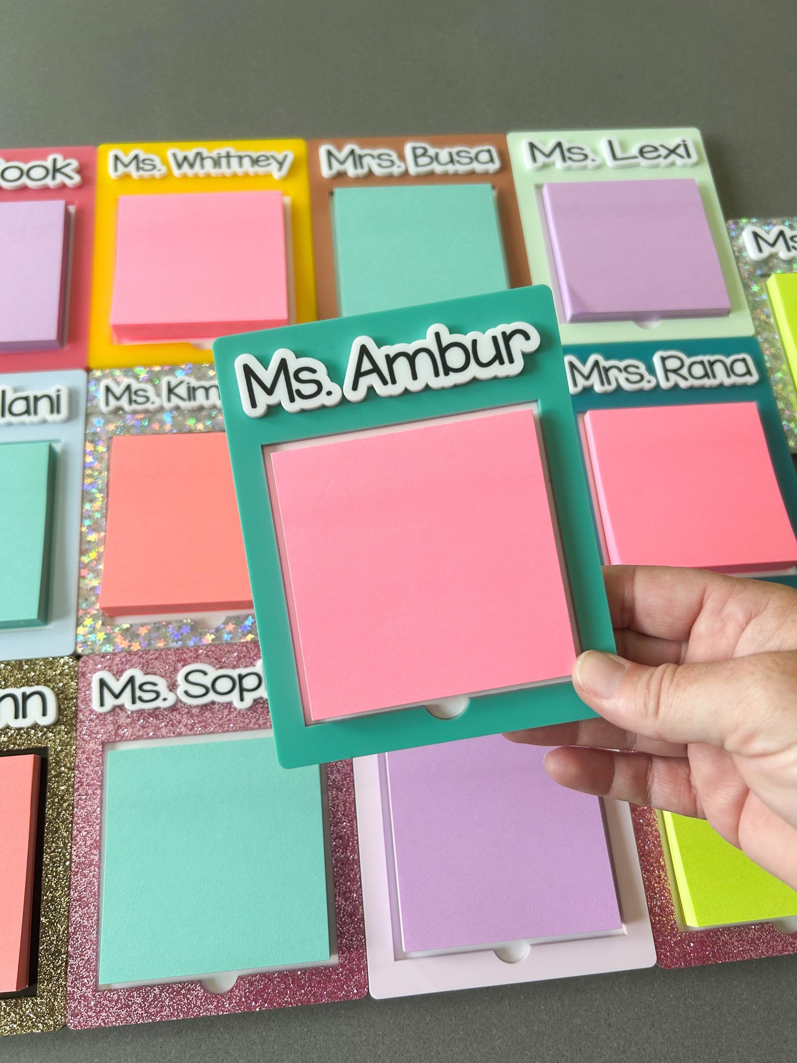 Personalized Sticky Note Holder, Personalized Teacher Appreciation Gift ...