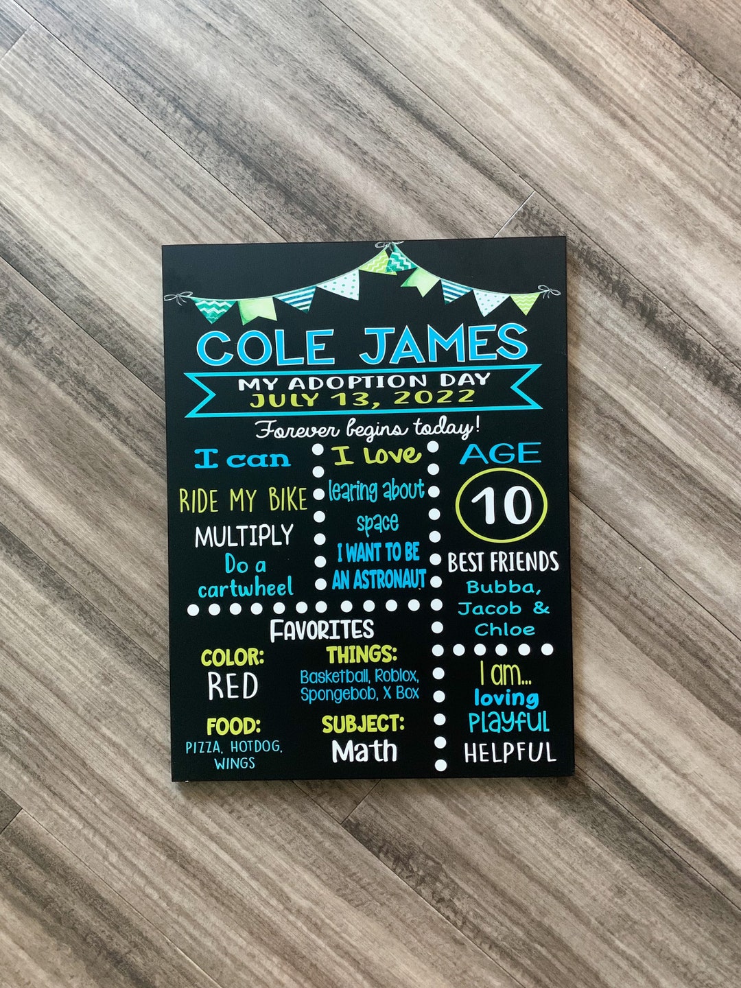 Adoption Announcement Chalkboard Sign, Milestone Chalkboard Poster ...