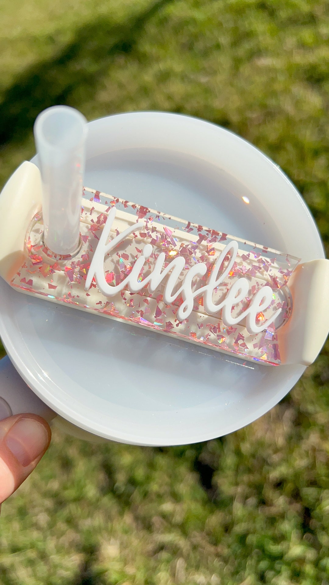 Personalized Name Tag for Tumbler Lid, Tumbler Cup Accessories, Acrylic ...