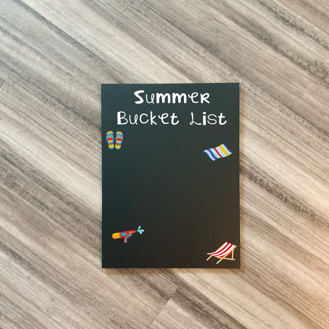 Summer Bucket List for Kids, Summer Bucket List Chalkboard Sign, Summer ...