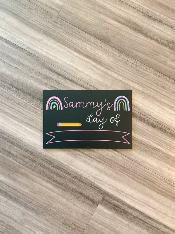 First Day of School Sign Boho Rainbow Back to School - Etsy