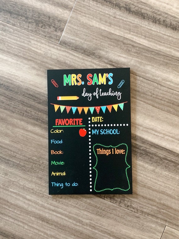 Teacher First Day of School Sign Teacher Chalkboard Door Sign | Etsy