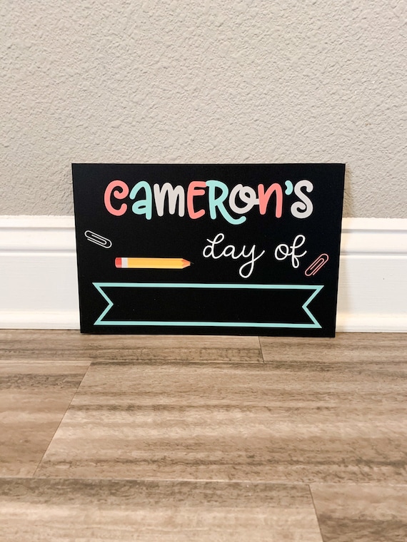 Personalized School Chalkboard Sign Back to School Chalkboard - Etsy