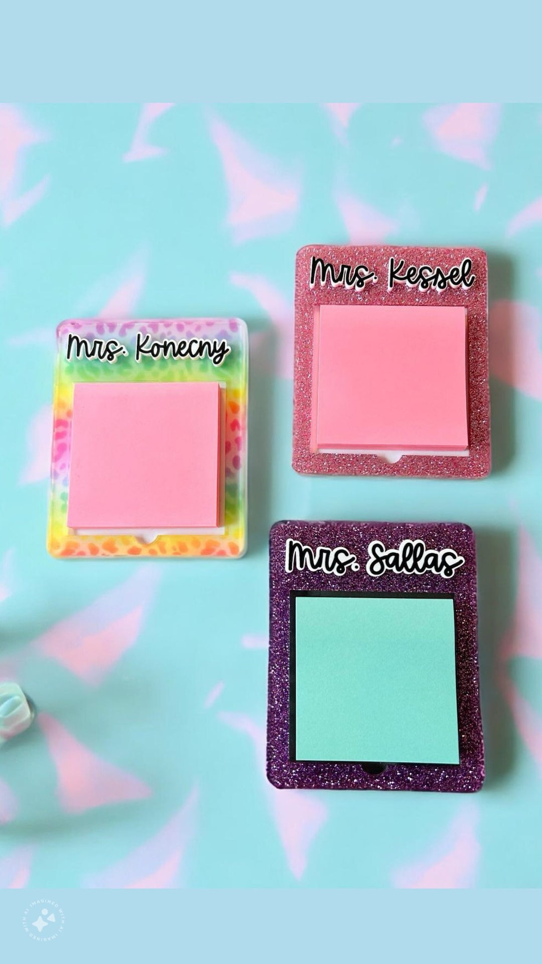 Personalized Sticky Note Holder, Personalized Teacher Appreciation Gift ...