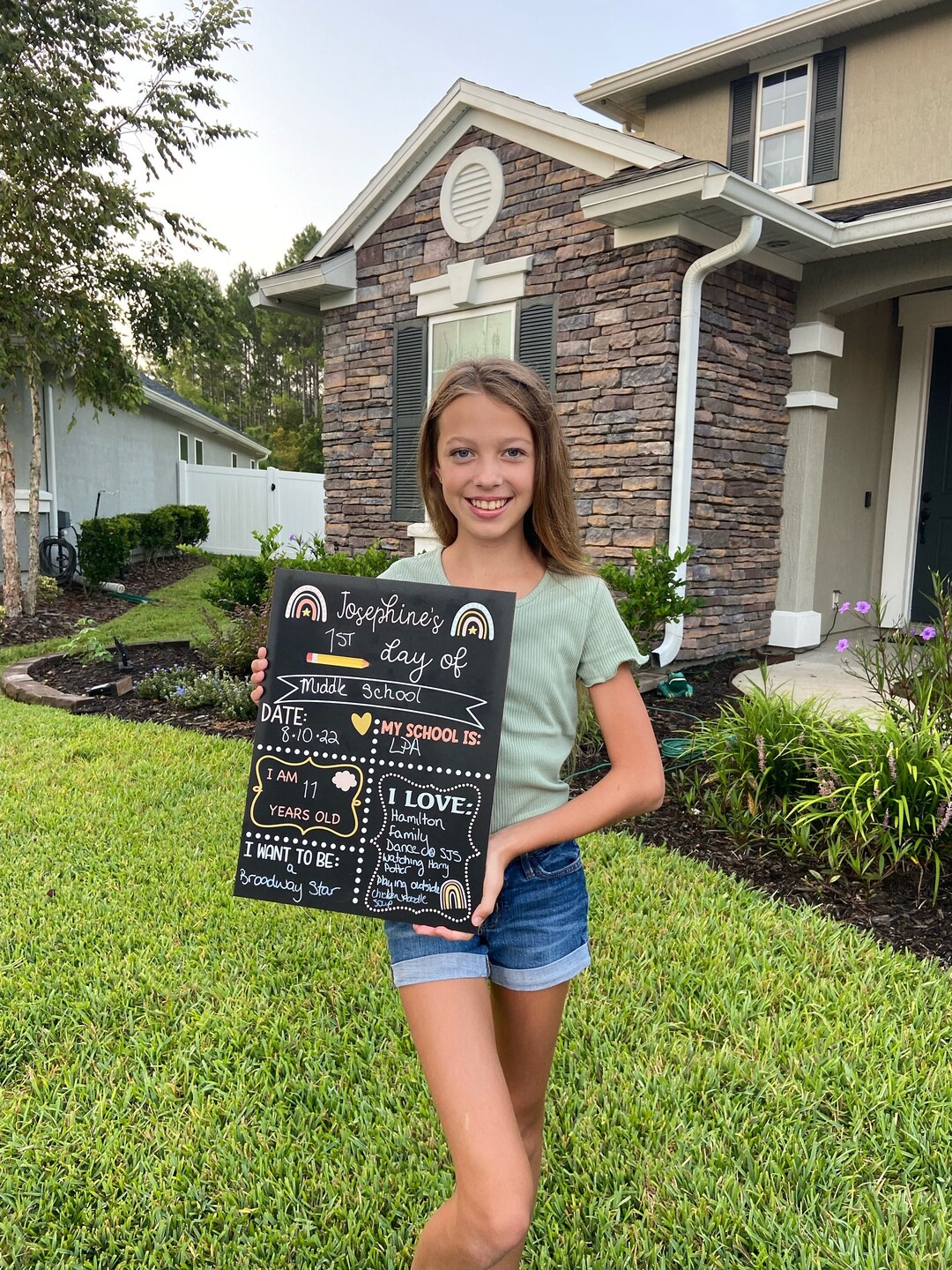 Boho Rainbow Back to School Chalkboard Sign, Rainbow Milestone Board ...