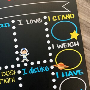 Space Themed Baby Milestone Board, Baby Stat Board, Baby Milestone ...