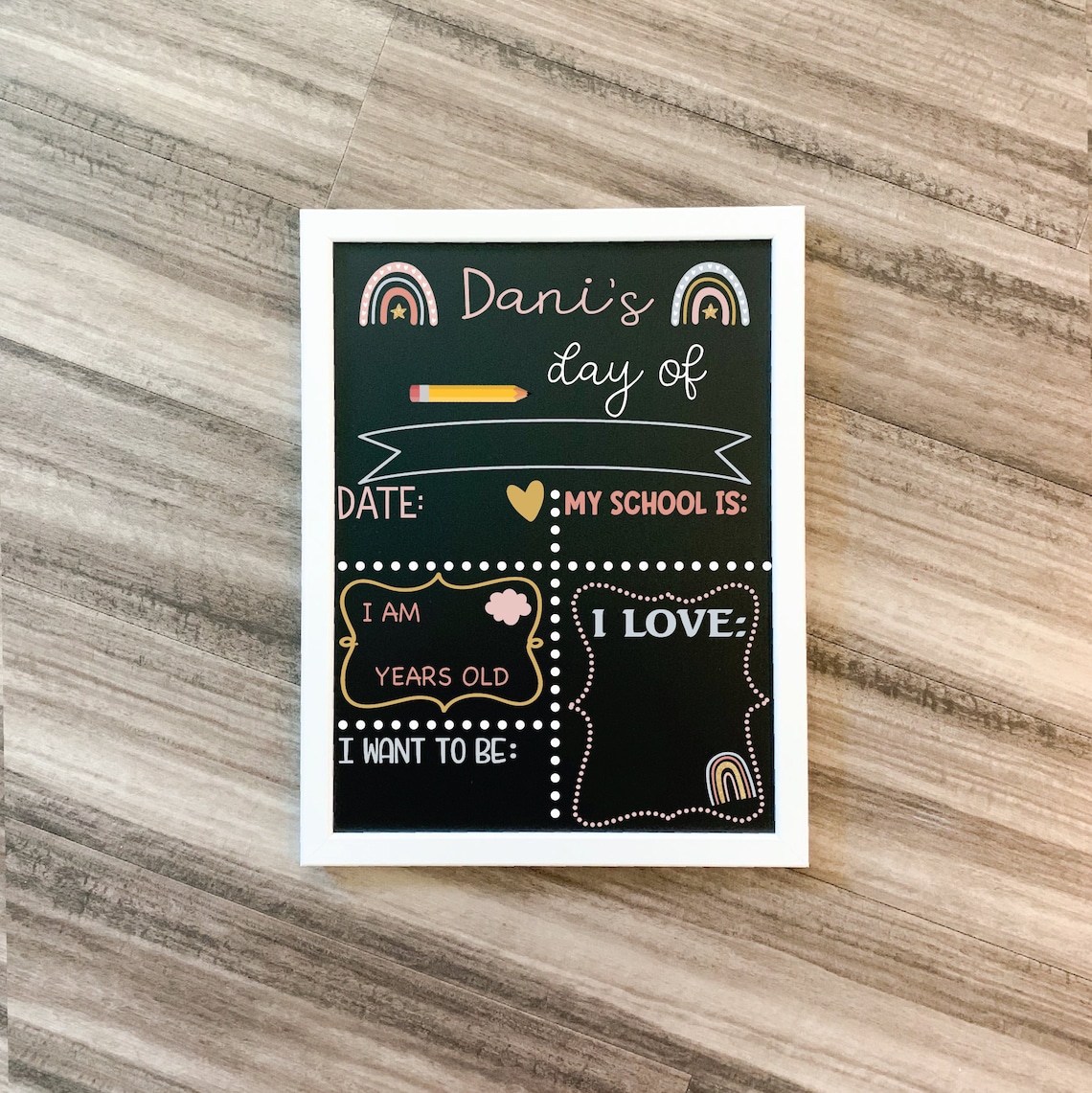 Boho Rainbow Back to School Chalkboard Sign Rainbow Milestone - Etsy