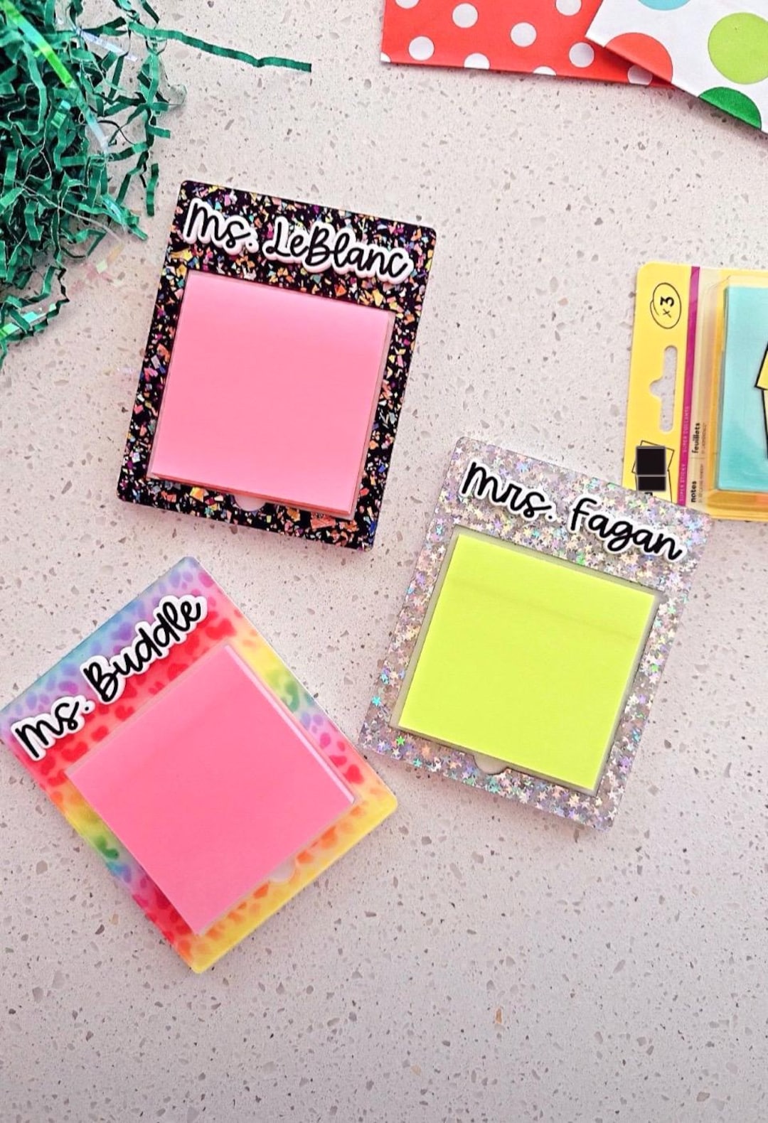 Personalized Sticky Note Holder, Personalized Teacher Appreciation Gift ...