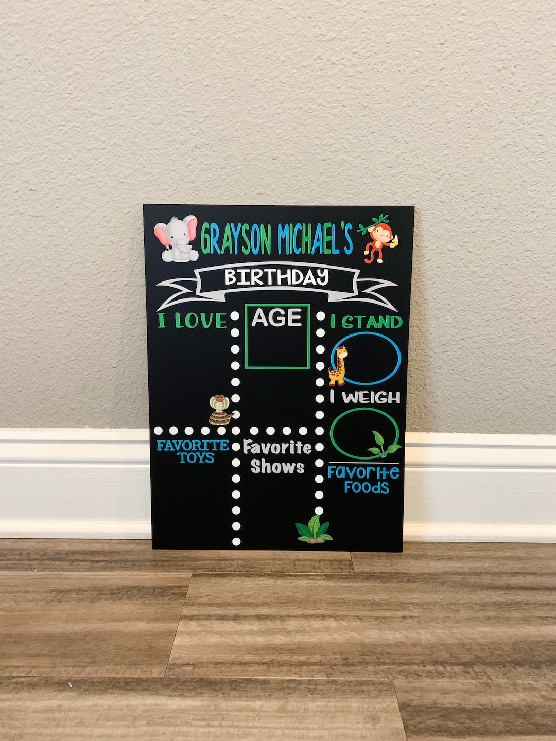 CUSTOM THEME Milestone Chalkboard, Printed Baby Stat Board, Baby ...