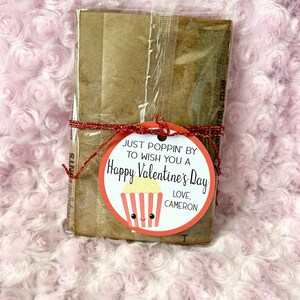 Popcorn Valentine Tag, Non Candy Valentines for Class, Personalized ...