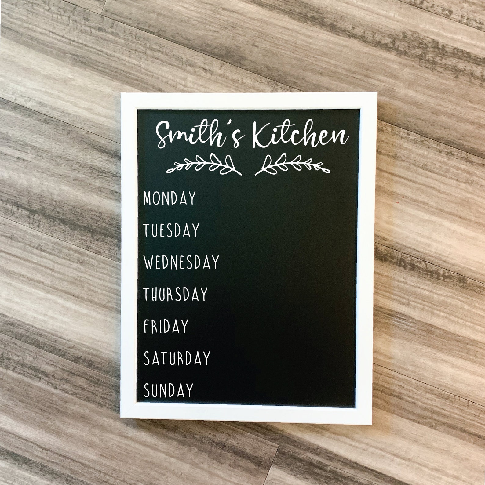 Personalized Chalkboard Menu Weekly Menu Chalkboard Menu - Etsy