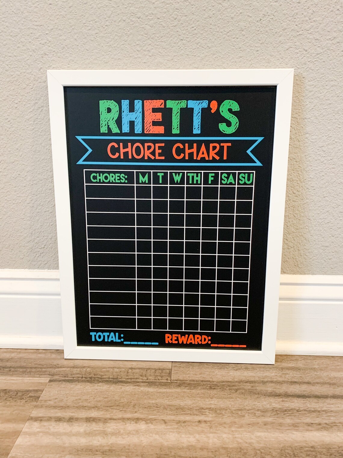 Reusable Personalized CHORE CHART Custom Chore Chart for - Etsy