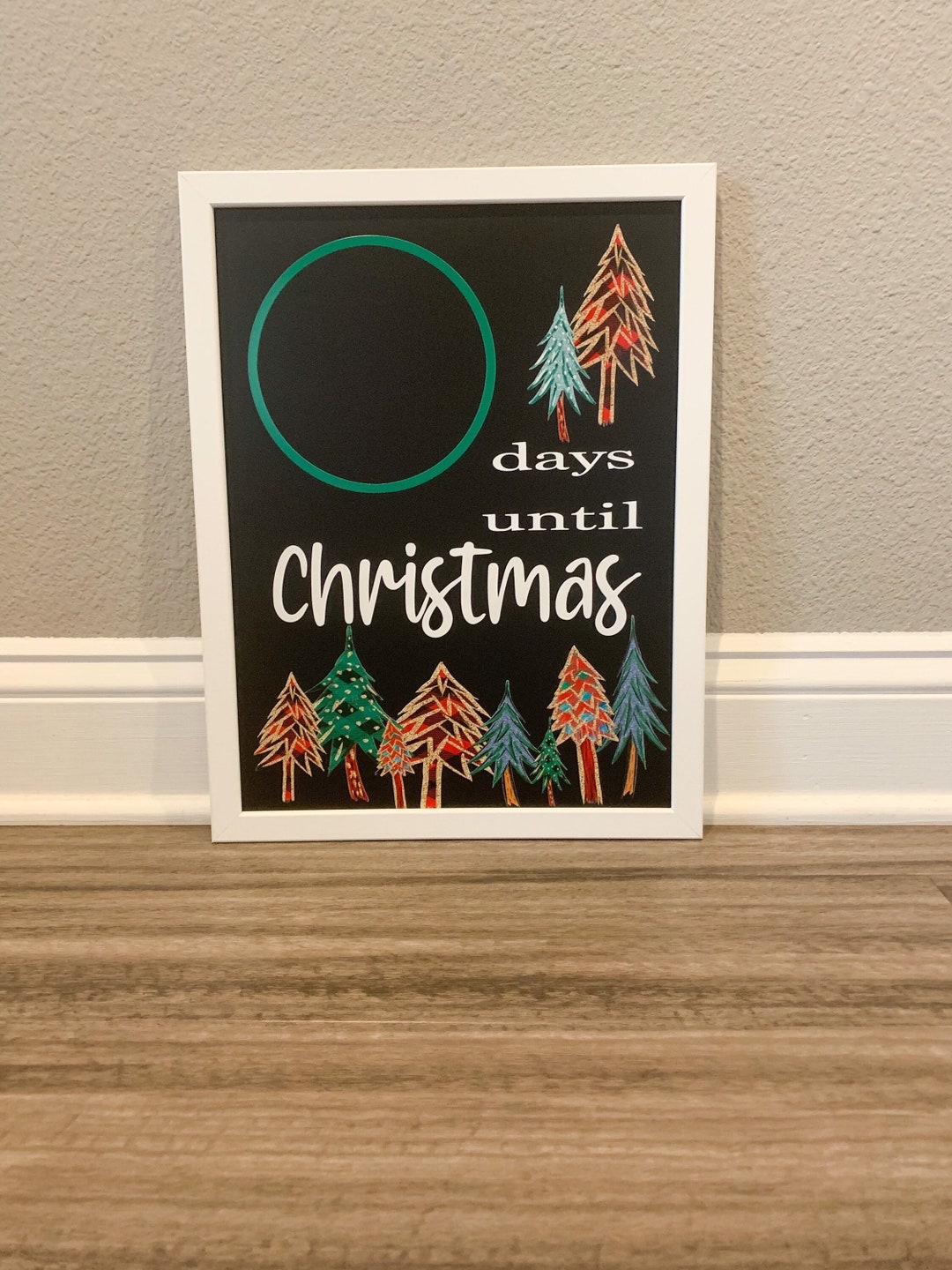 Christmas Countdown Chalkboard Sign, Christmas Countdown Sign ...