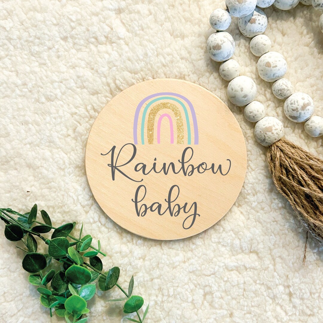 Rainbow Baby Sign, Rainbow Baby Girl Pregnancy Announcement, Rainbow ...
