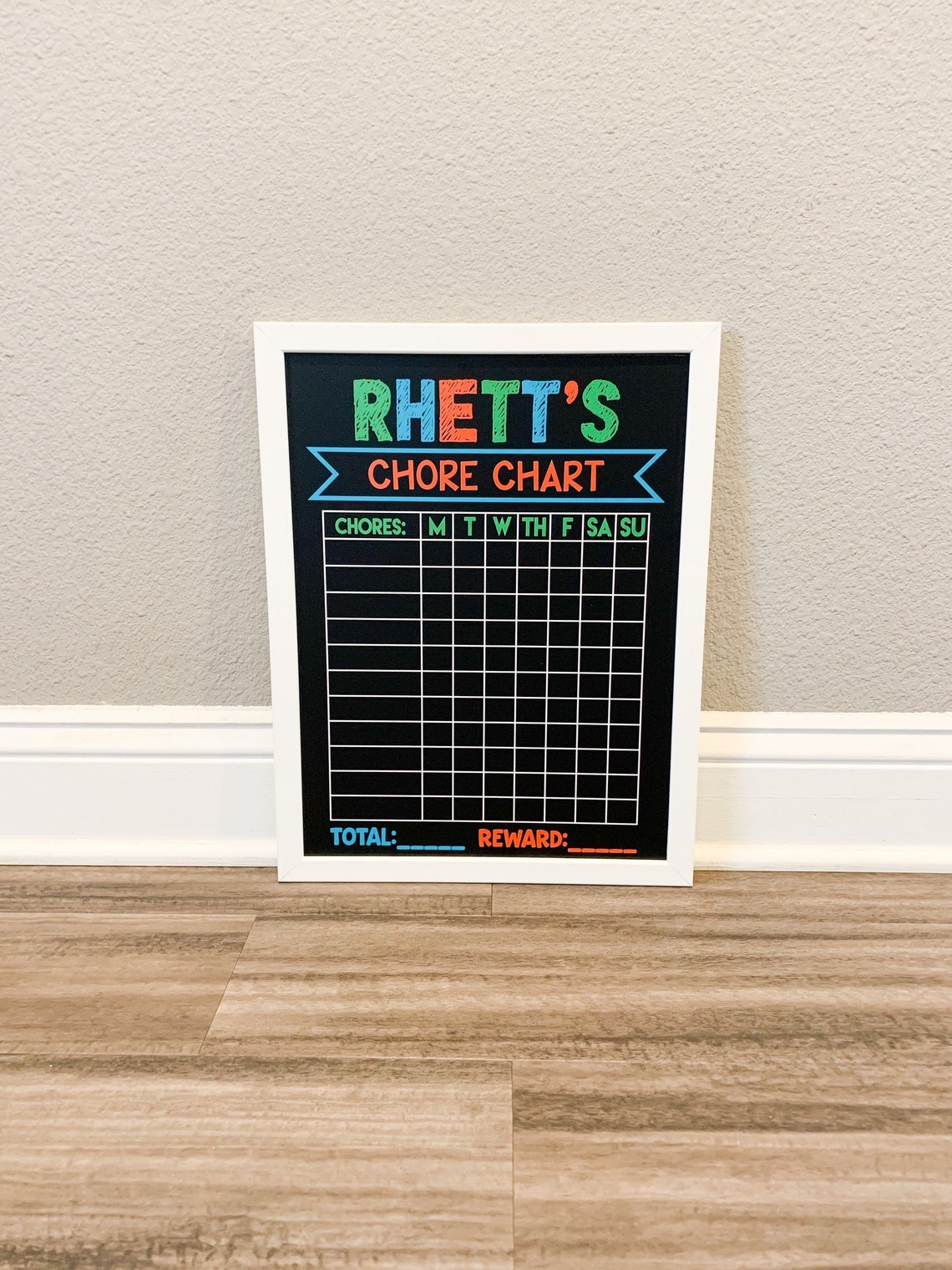 Reusable Personalized CHORE CHART Custom Chore Chart for - Etsy