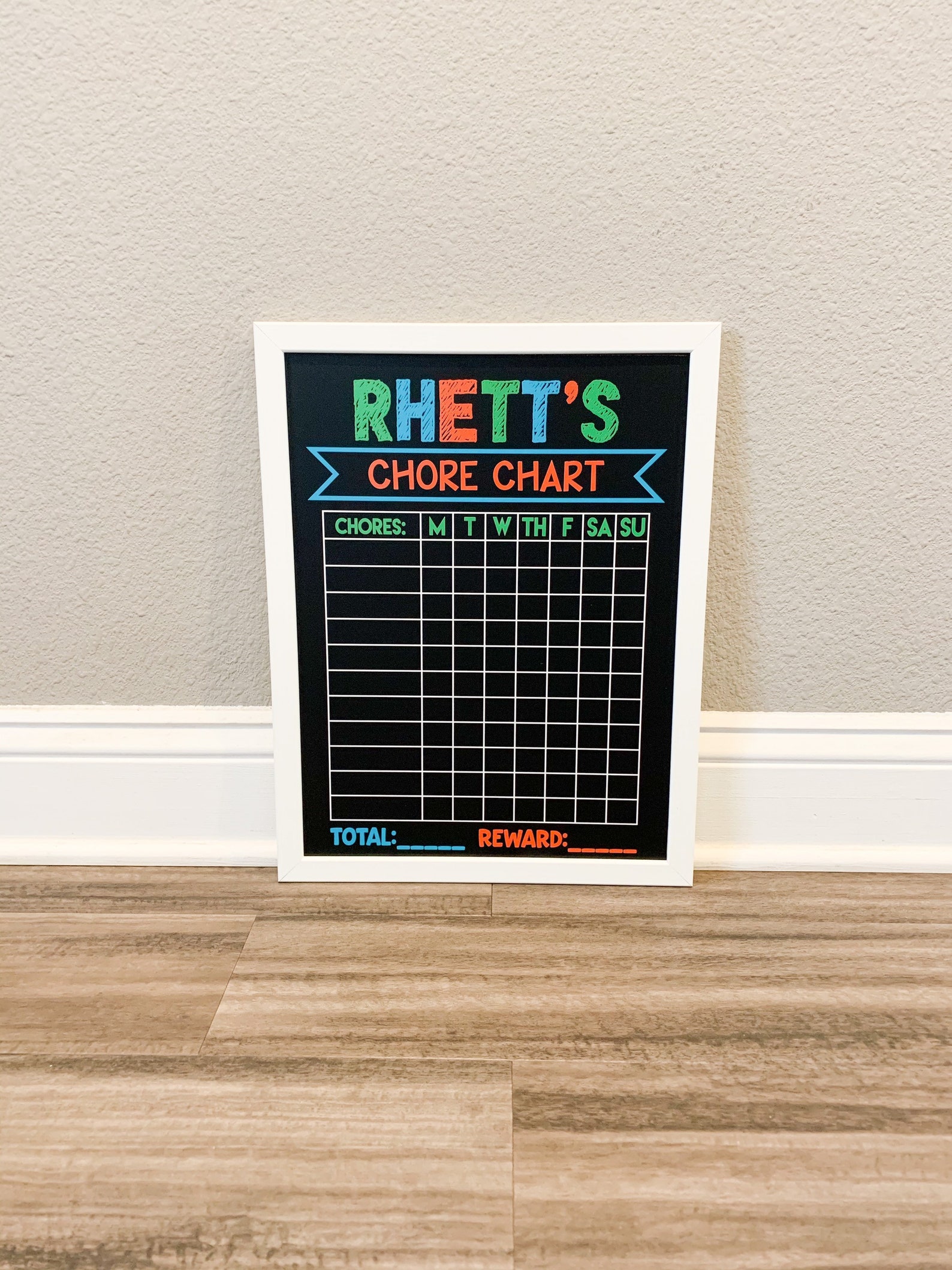 Reusable Personalized CHORE CHART Custom Chore Chart for - Etsy