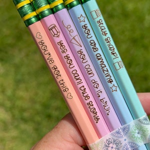 Motivational Pencils, Positivity Pencils, Engraved Pencils, Back to ...