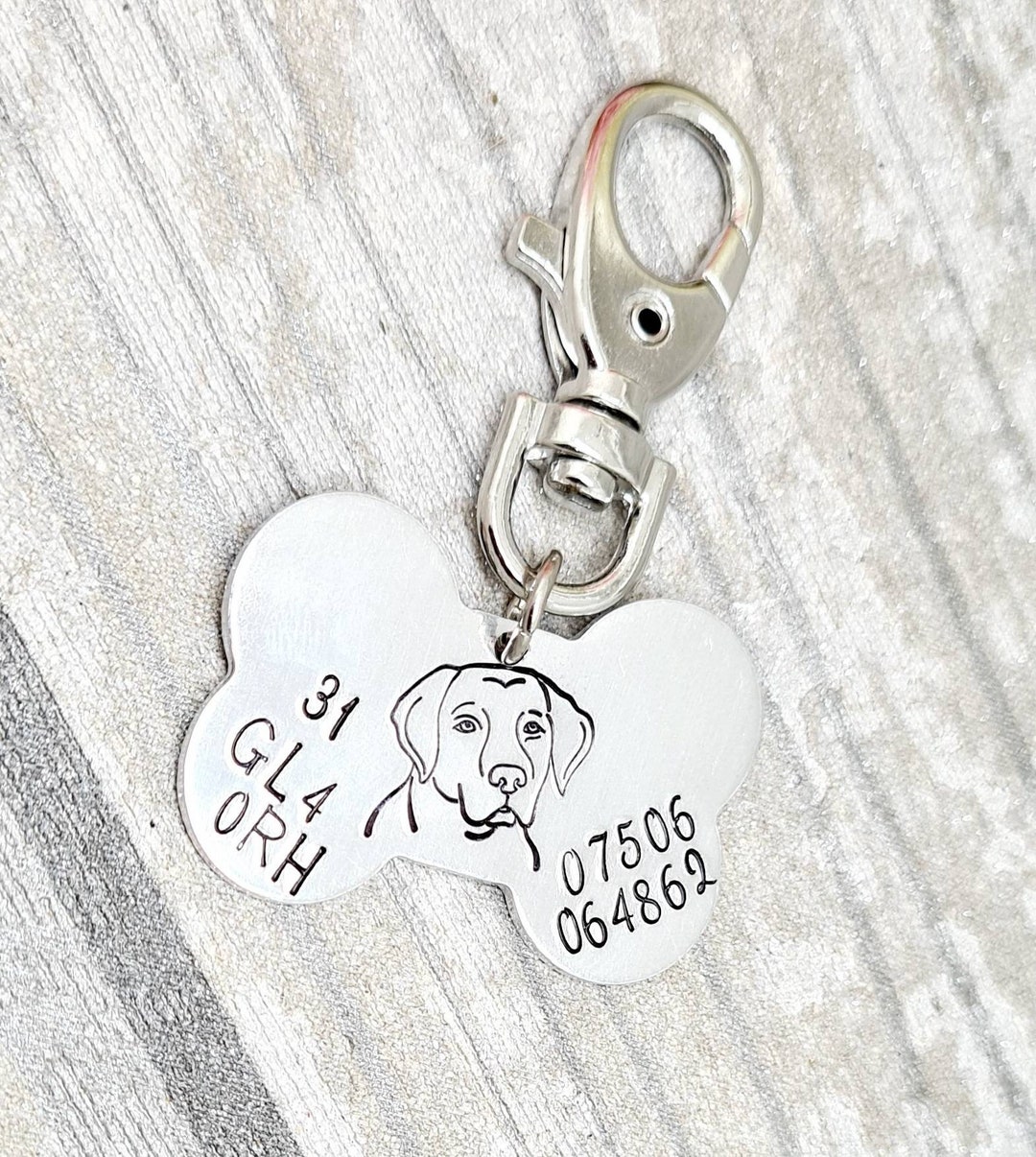 Labrador Dog Tag Cute Bone Dog Tag Lab Design Your - Etsy
