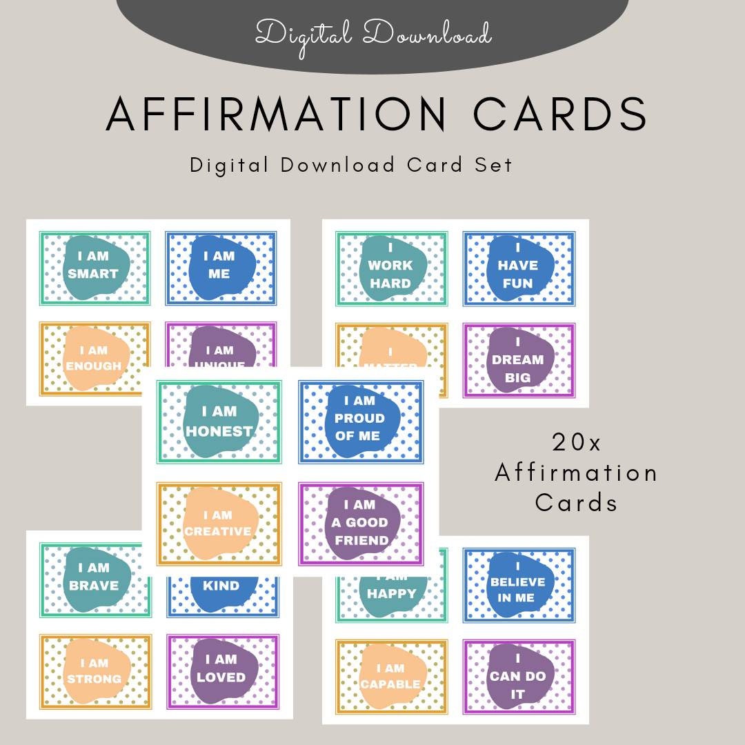 Affirmation Cards Cards for Children and Adults With Positive Messages ...