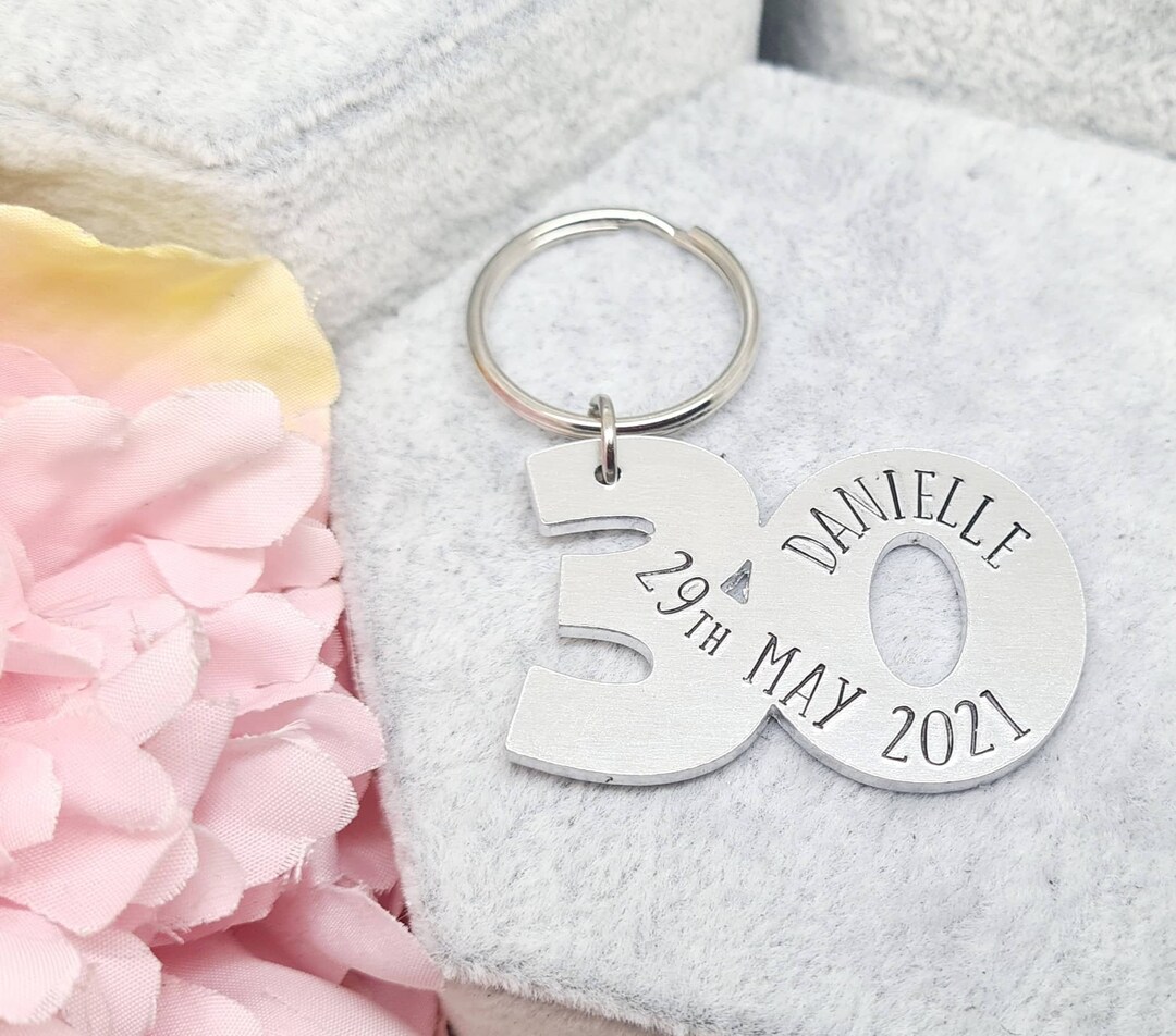 30th Birthday Keyring Special Big Birthday Gift Personalised 30 Keyring ...