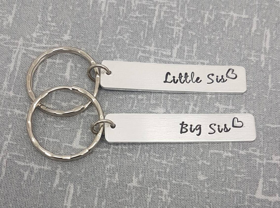 Sister Keyrings Little Sis Big Sis 2x Keyrings for Sisters. - Etsy
