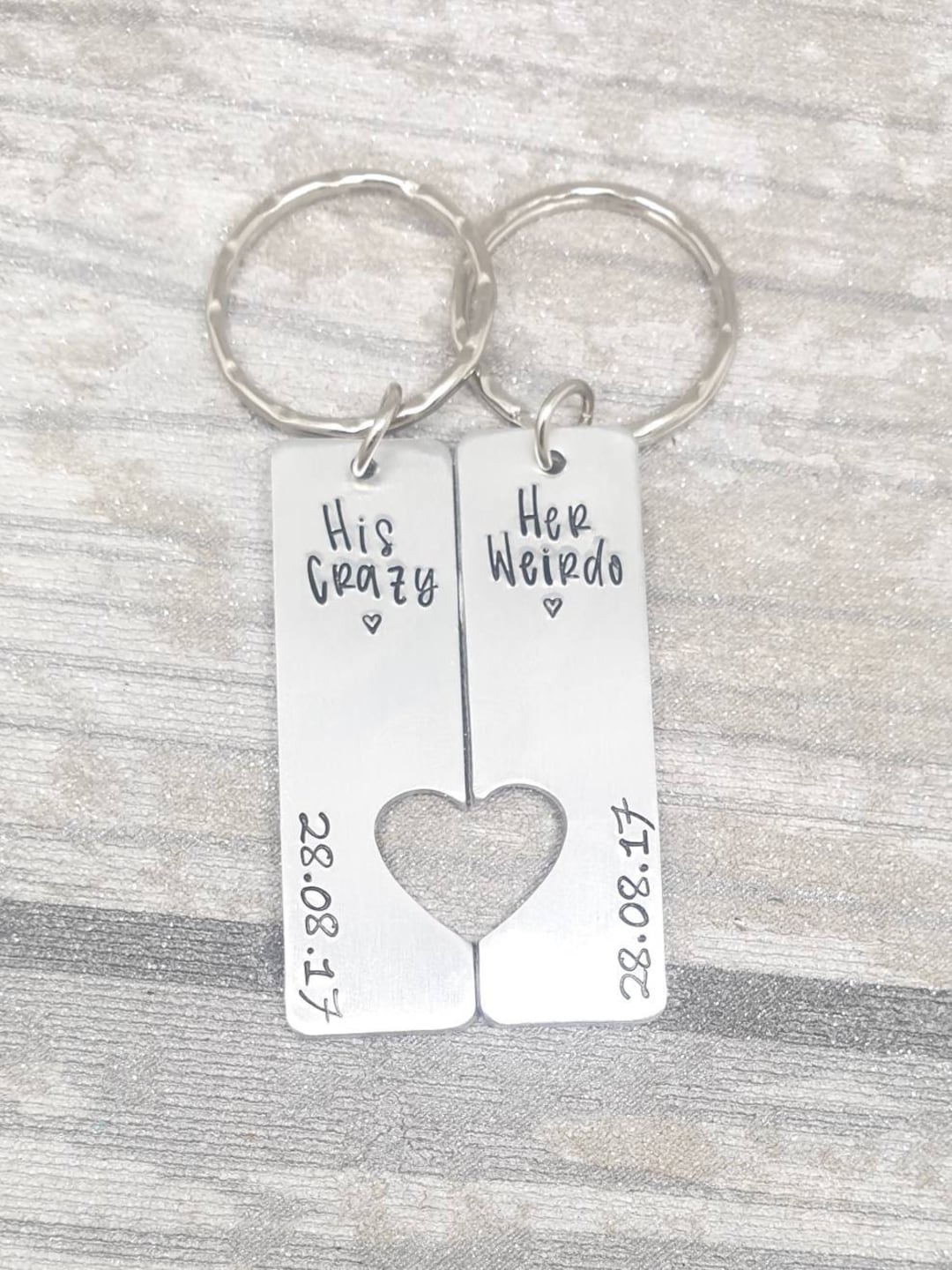 His Crazy Her Wierdo Keyrings Couple Keyrings With Date Matching ...
