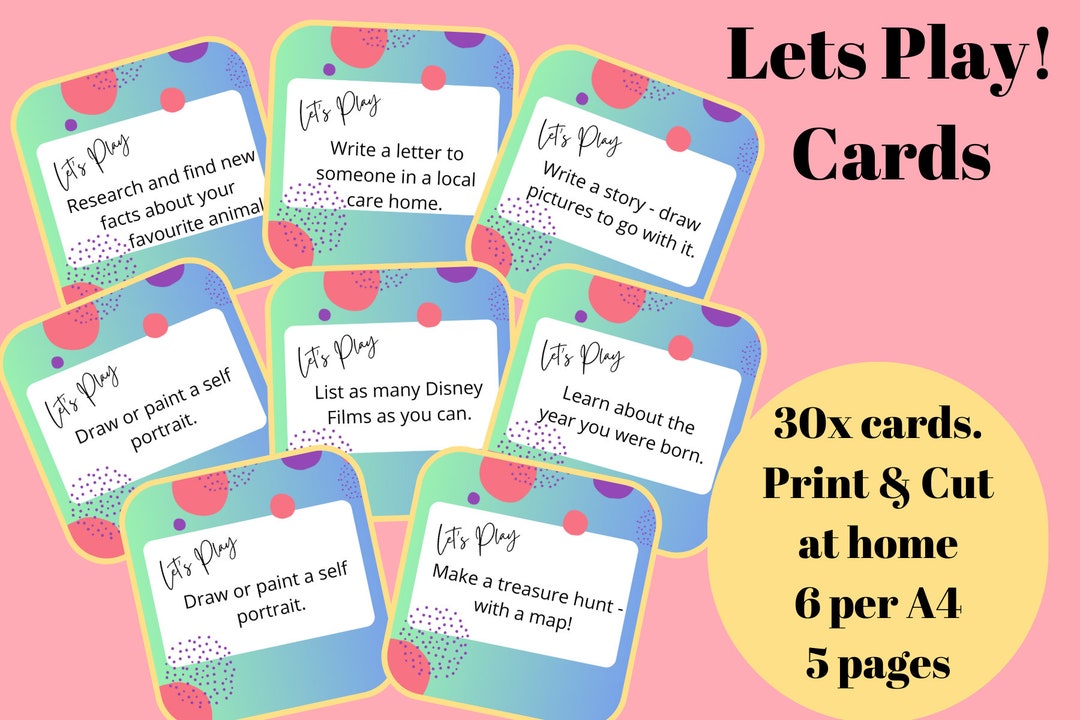 DIGITAL FILE - Lets Play Cards - Play Ideas to Do With Children ...